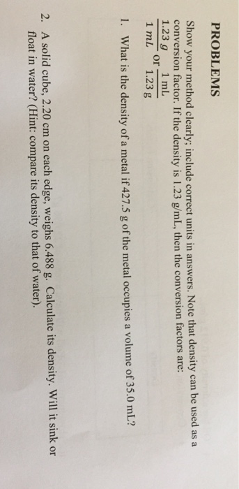 Solved Show your method clearly;include correct units in | Chegg.com