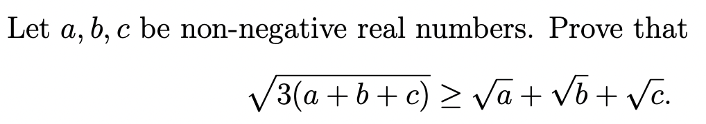 Solved Let A,b,c Be Non-negative Real Numbers. Prove That 