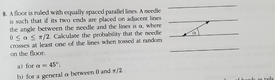 Solved 9. A floor is ruled with equally spaced parallel | Chegg.com