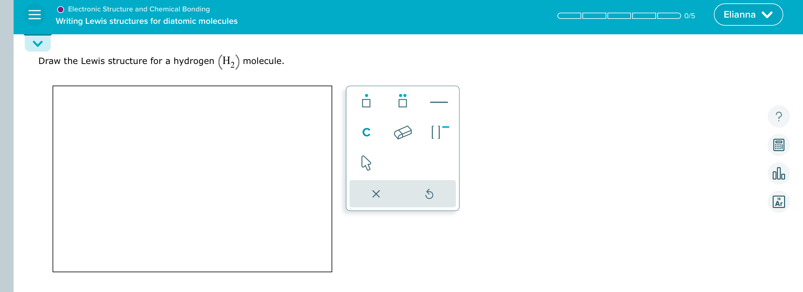 Solved Draw the Lewis structure for a hydrogen (H2) | Chegg.com