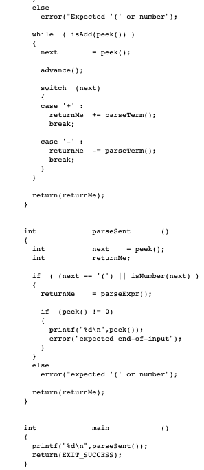 Solved 2. C and Flex (25 Points): Finish the following | Chegg.com