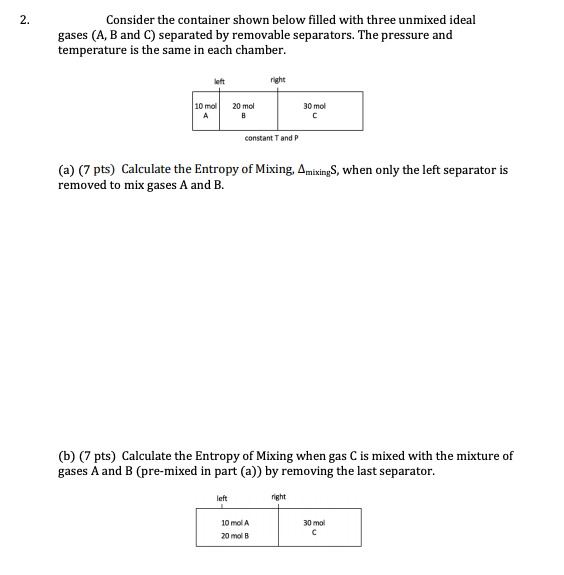 Solved 2. Consider the container shown below filled with | Chegg.com