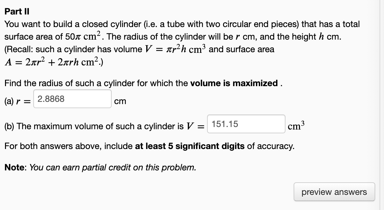 Solved Part II You want to build a closed cylinder (i.e. a | Chegg.com