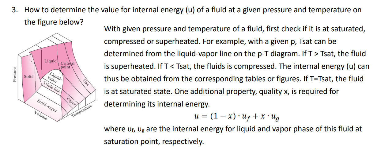 Solved How to determine the value for internal energy ( u ) | Chegg.com