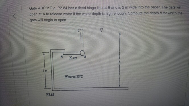 Solved Gate ABC in Fig. P2.64 has a fixed hinge line at B | Chegg.com