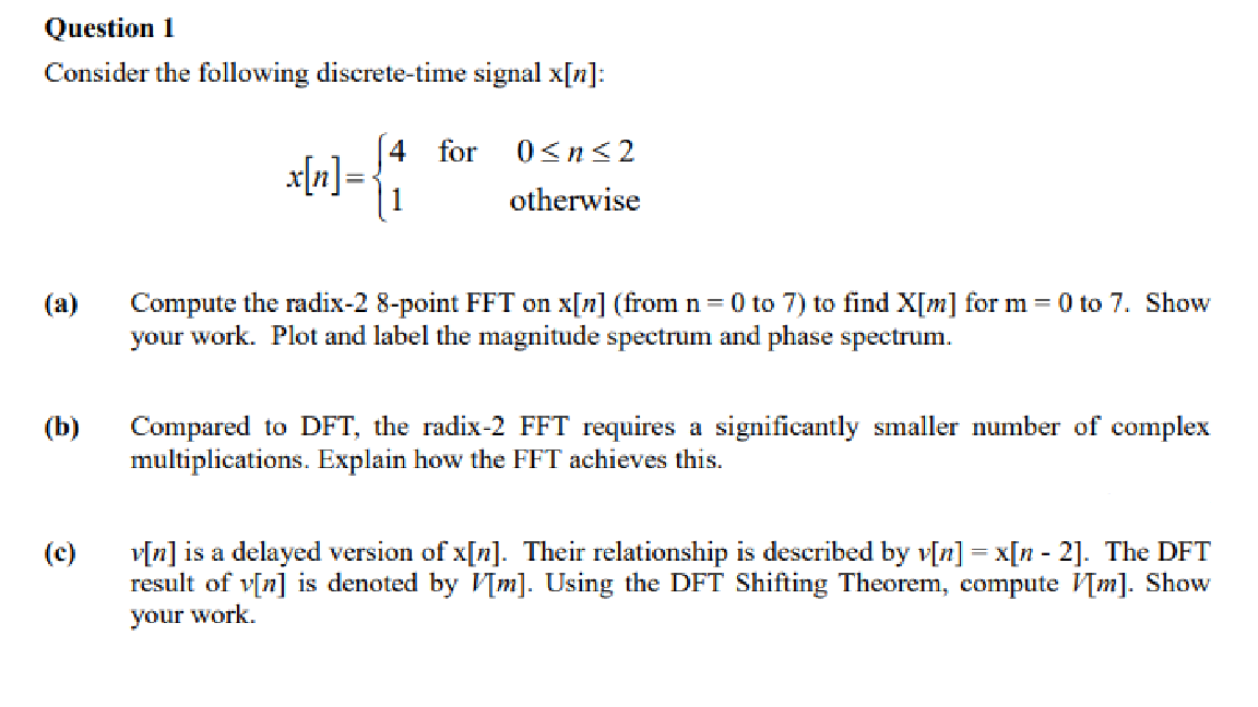 Solved Question 1 Consider the following discrete-time | Chegg.com