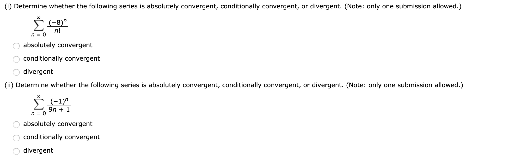 Solved I Determine Whether The Following Series Is
