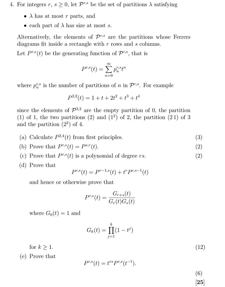 4. For integers r, s > 0, let pr,s be the set of | Chegg.com