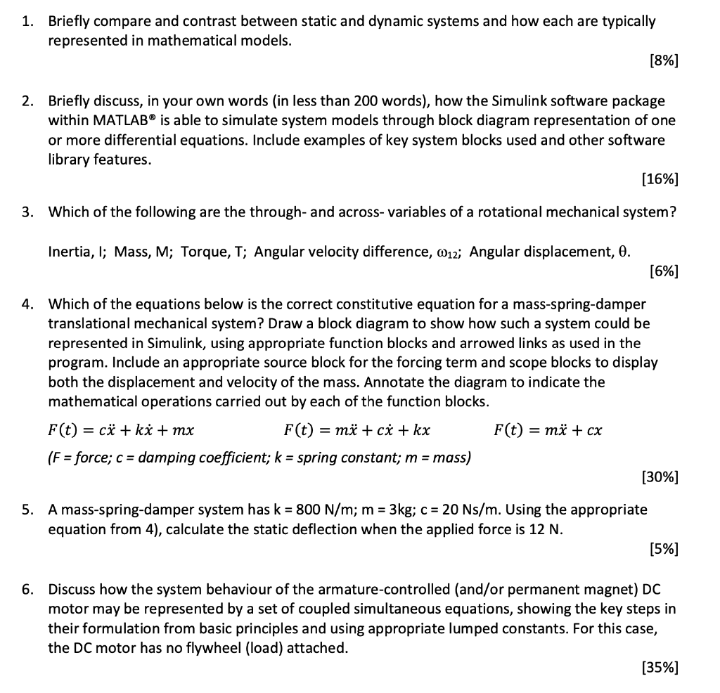Solved 1. Briefly compare and contrast between static and | Chegg.com