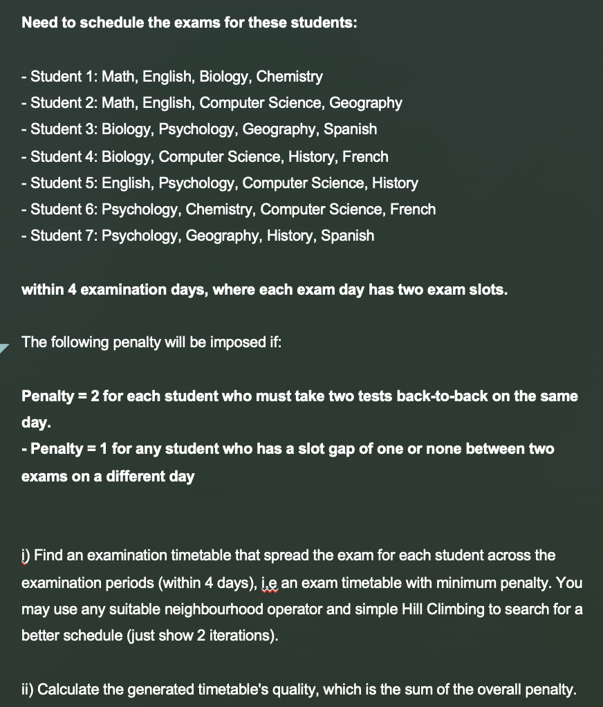 Solved SOLVE i & ii NOT FINDING THE MINIMUM NUMBERS OF | Chegg.com