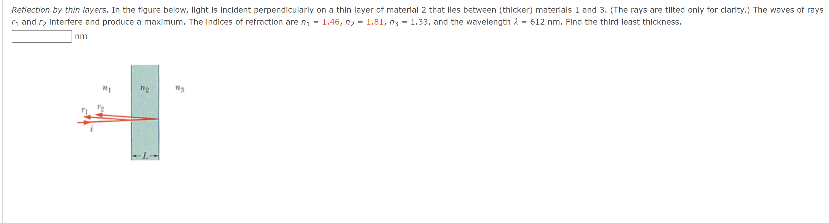 Solved r1 ﻿and r2 ﻿interfere and produce a maximum. The | Chegg.com