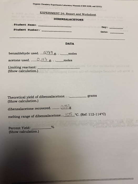 Solved Organie Chemistry Experiments Laberstery Manuals (CHM | Chegg.com