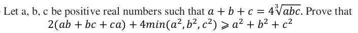 Solved Let a, b, c be positive real numbers such that | Chegg.com