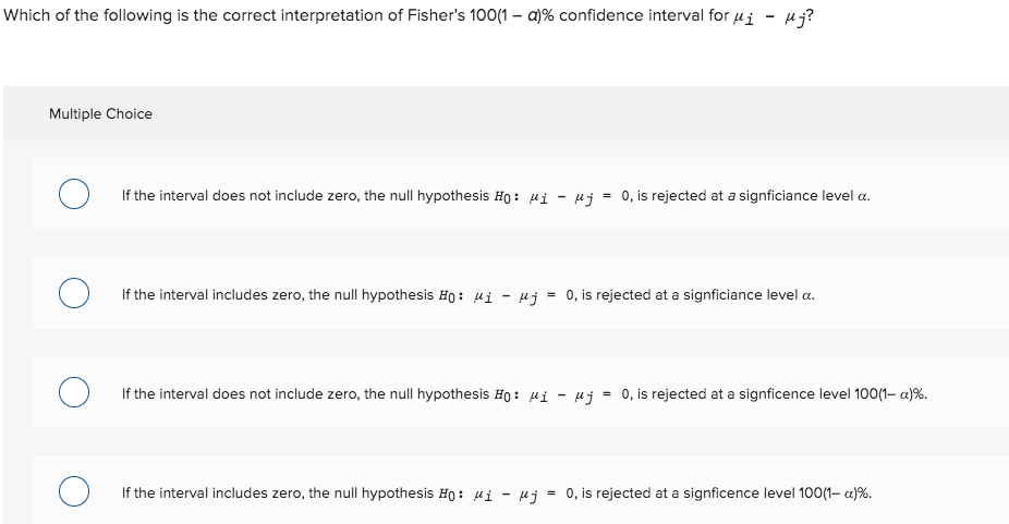 Solved which of the following is the correct interpretation | Chegg.com