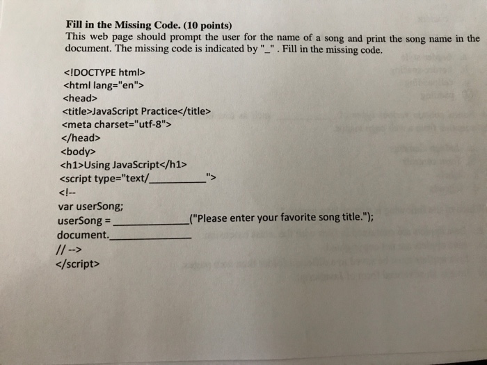 Solved This web page should prompt the user for the name of | Chegg.com