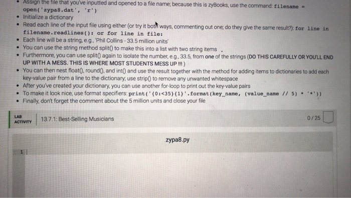 Solved Assign the file that you ve inputted and opened to a | Chegg.com