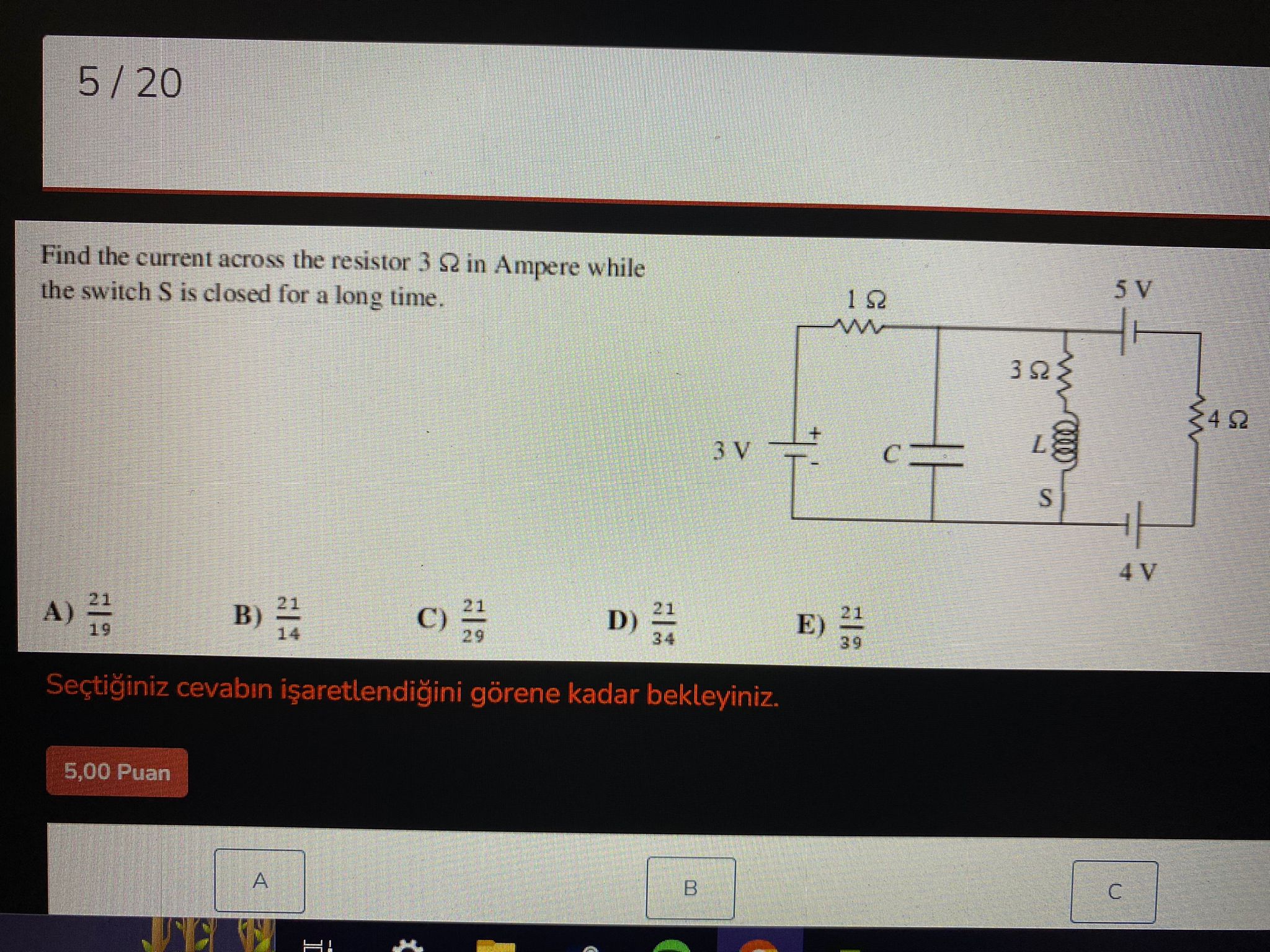Solved Find the current across the resistor 3Ω in Ampere | Chegg.com