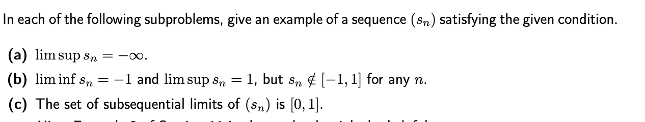 Solved In each of the following subproblems, give an example | Chegg.com