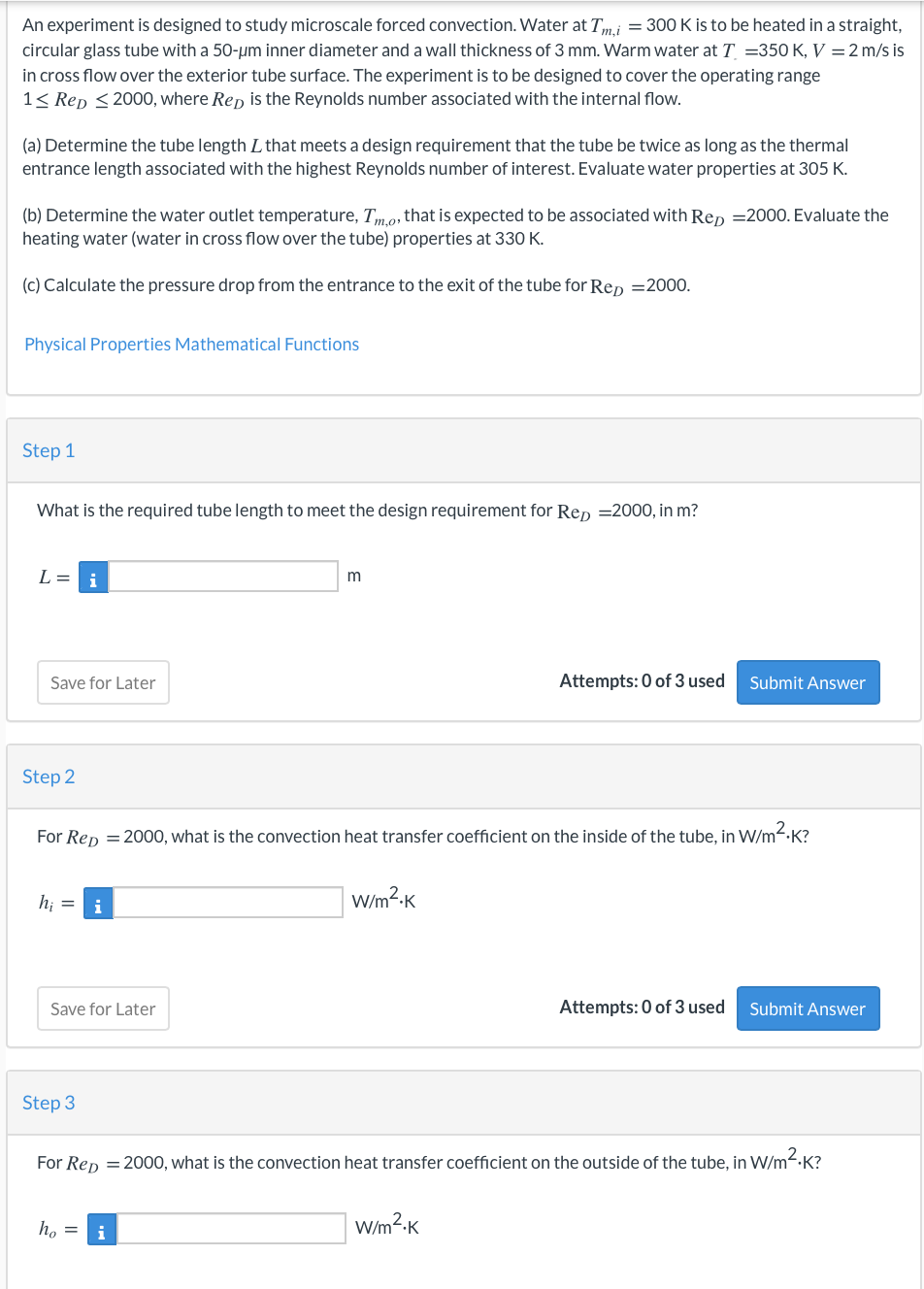 Solved An experiment is designed to study microscale forced | Chegg.com