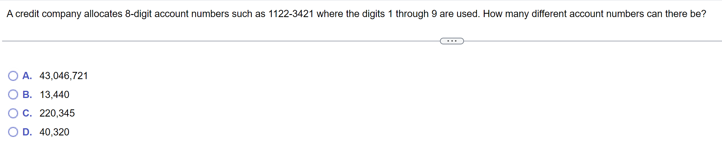 Solved A credit company allocates 8-digit account numbers | Chegg.com