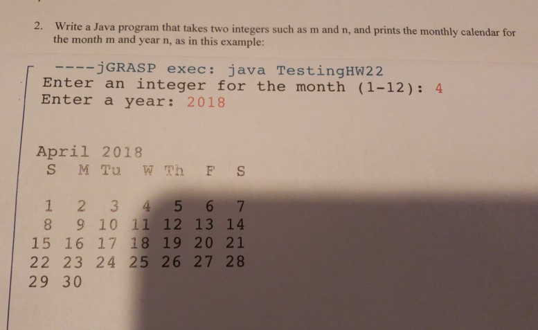 Solved 2. Write a Java program that takes two integers the | Chegg.com