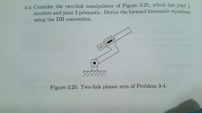 Solved 3-4 Consider the two-link manipulator of Figure 3.25, | Chegg.com