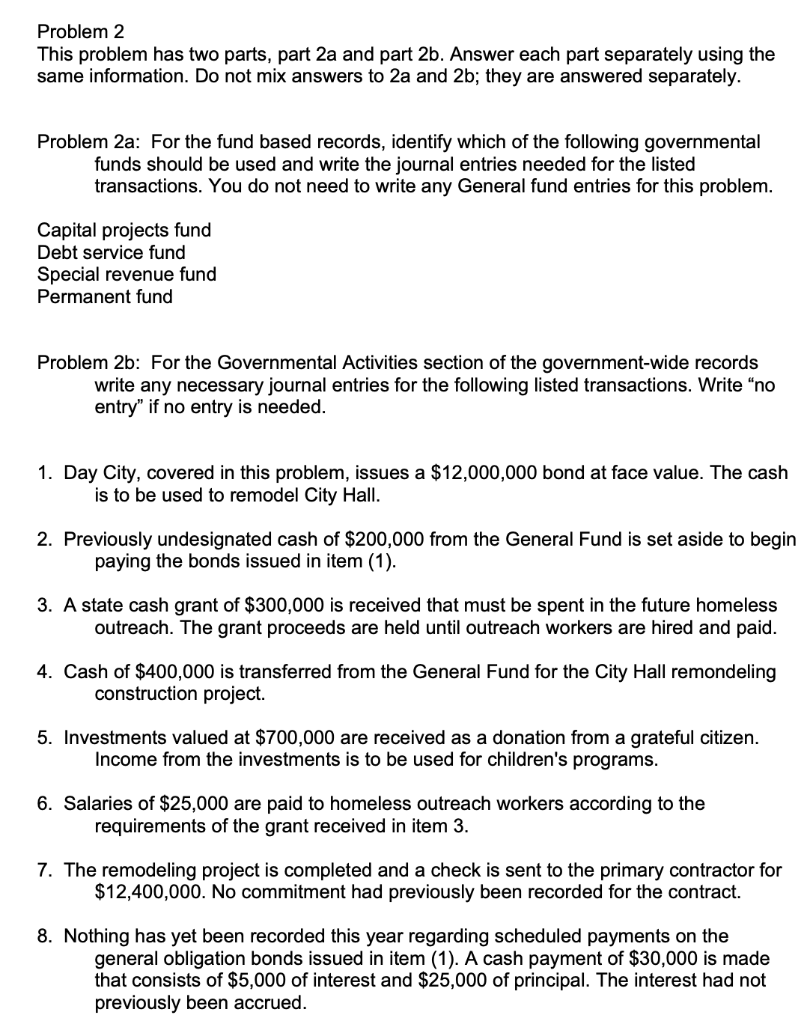 Solved Problem 2 This problem has two parts, part 2a and | Chegg.com