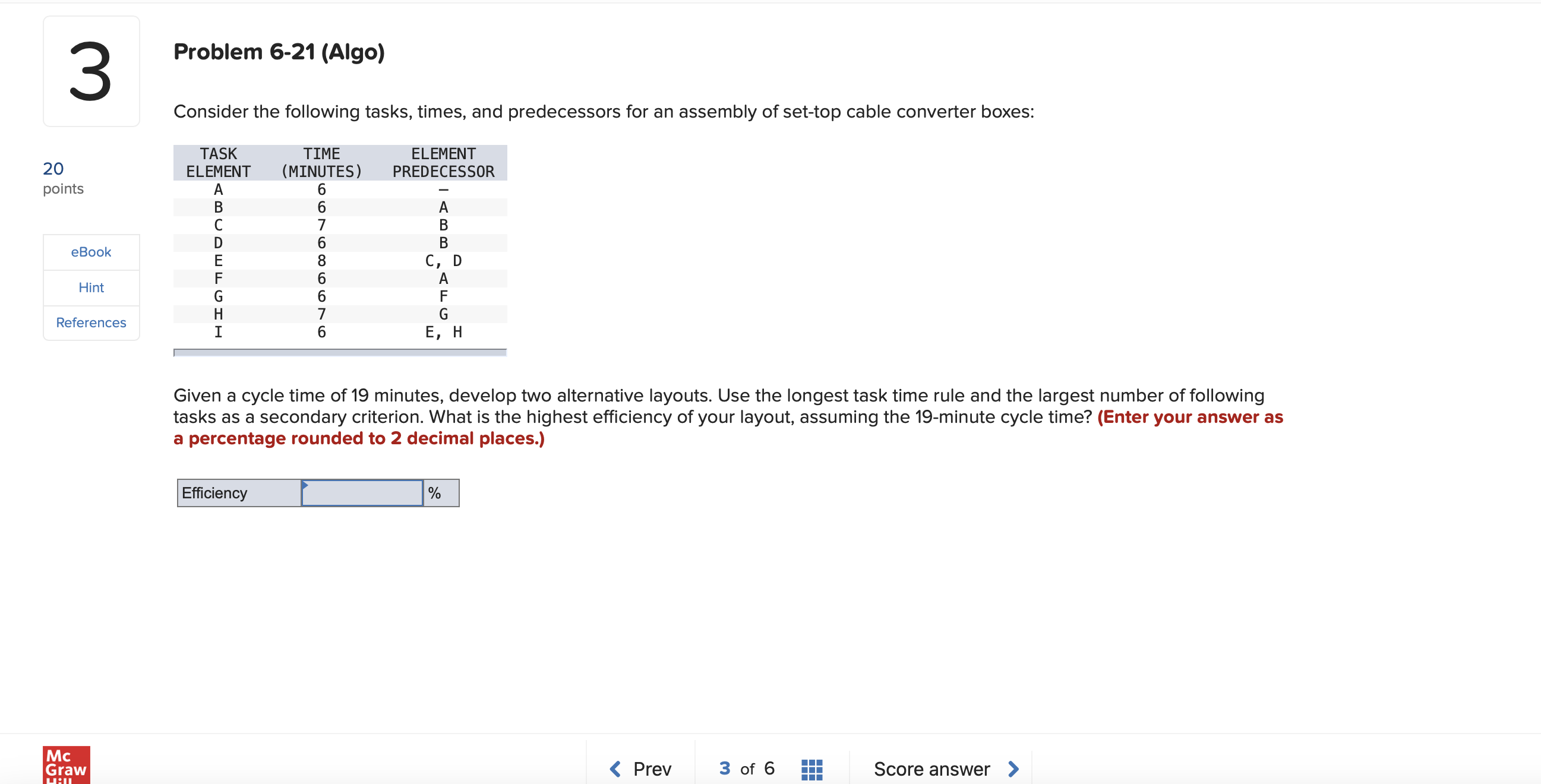 Solved Consider the following tasks, times, and predecessors | Chegg.com