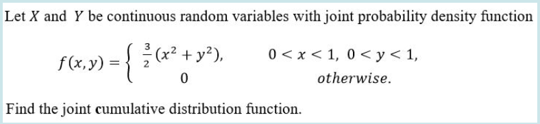 Solved Let X and Y be continuous random variables with joint | Chegg.com