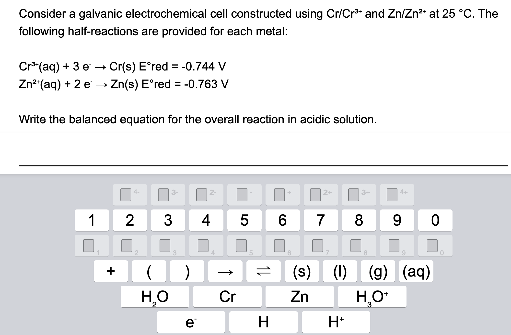 Solved Consider a galvanic electrochemical cell constructed | Chegg.com
