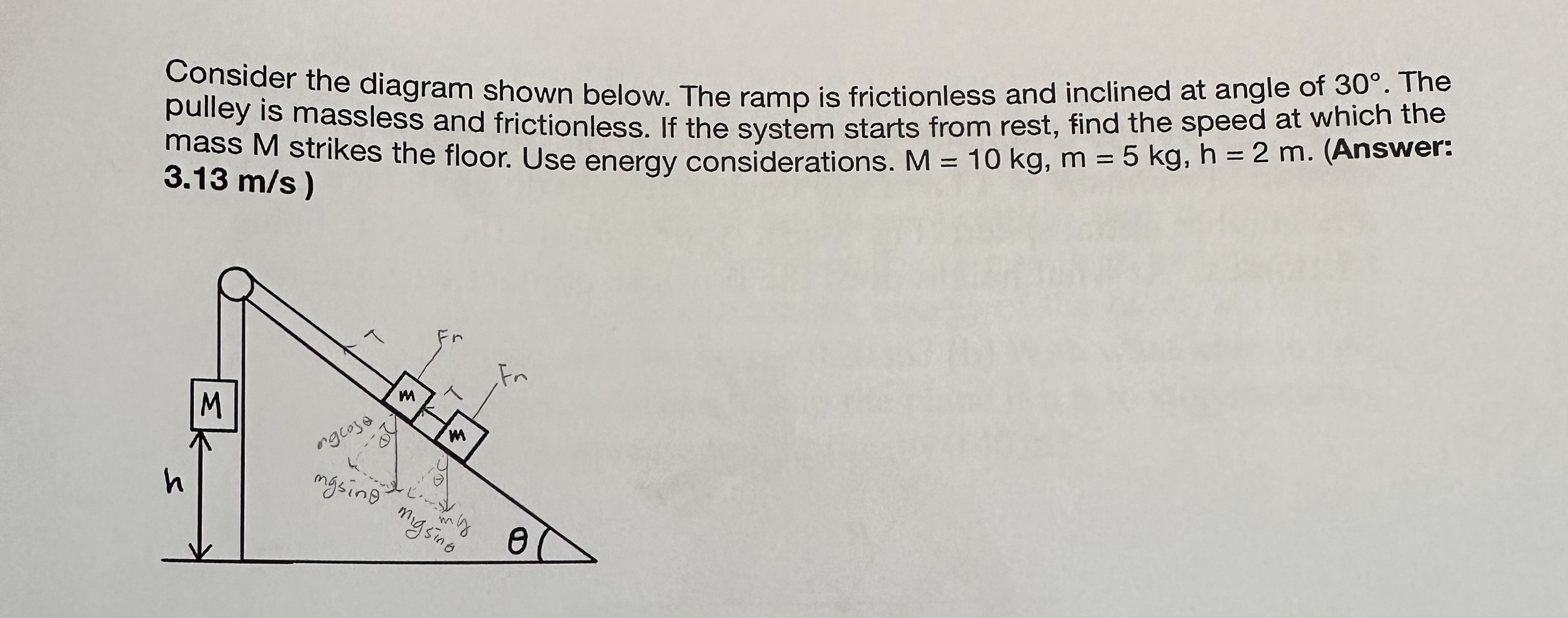 Solved Consider the diagram shown below. The ramp is | Chegg.com