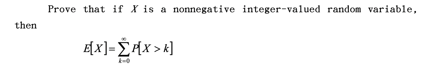Solved Prove That If X Is A Nonnegative Integer Valued 