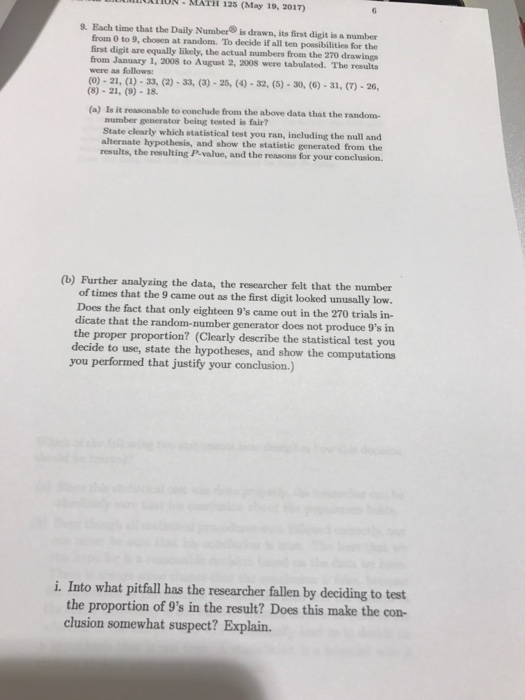 Solved Each time that the Daily Number is drawn, its first | Chegg.com
