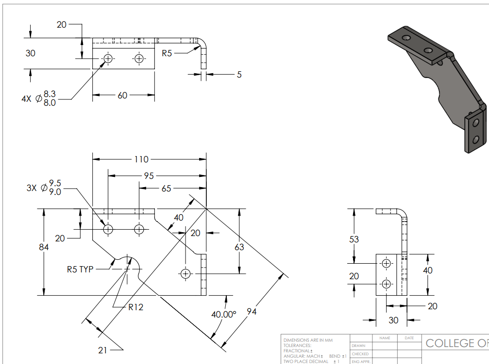 Product Drawing Requirements - Use Solidworks or | Chegg.com