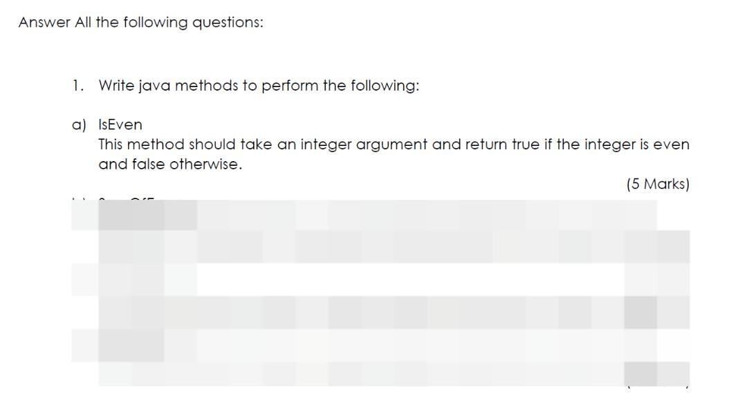 Solved Answer All the following questions: 1. Write java | Chegg.com