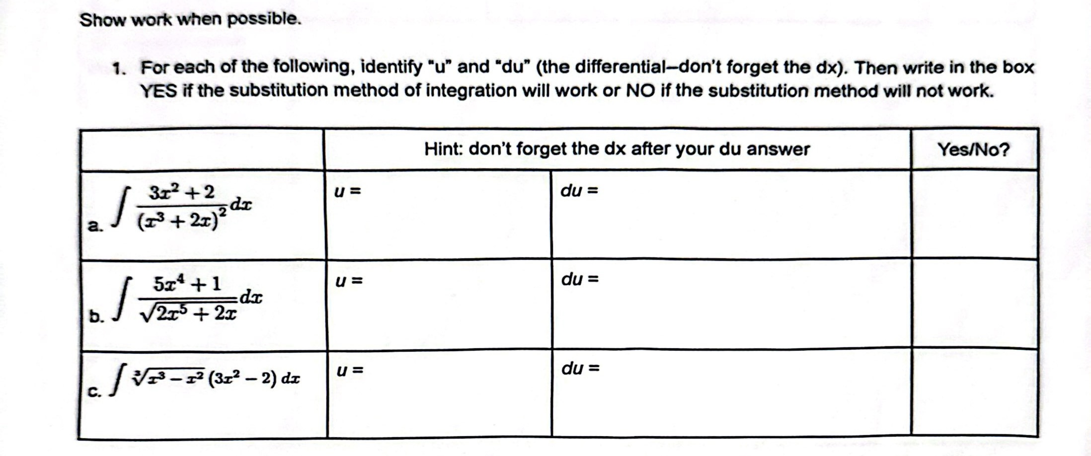 Solved Show work when possible.1. ﻿For each of the | Chegg.com