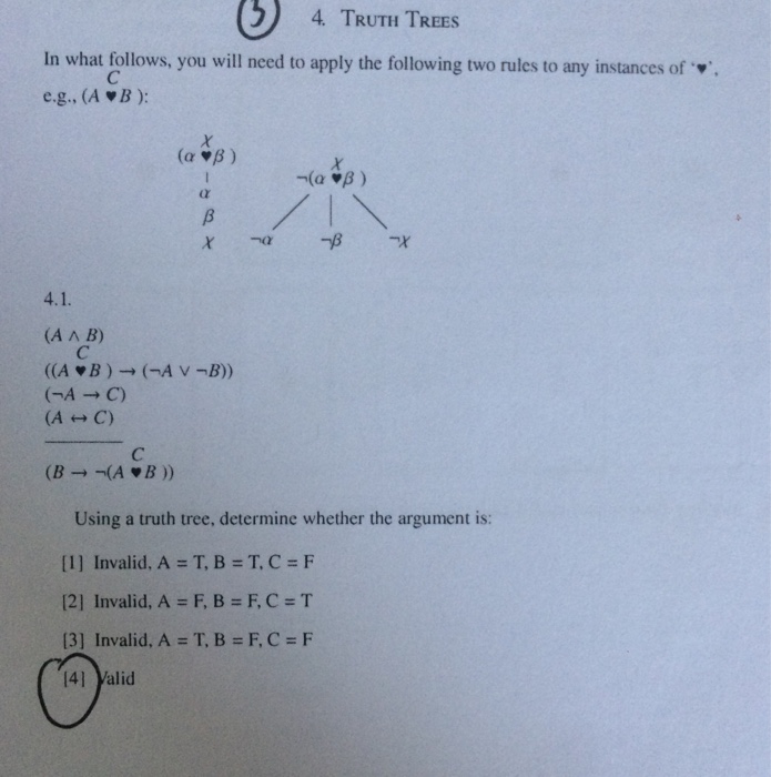 Solved TRUTH TREES In what follows, you will need to apply | Chegg.com