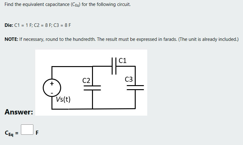Solved Find the equivalent capacitance (CEq) for the | Chegg.com