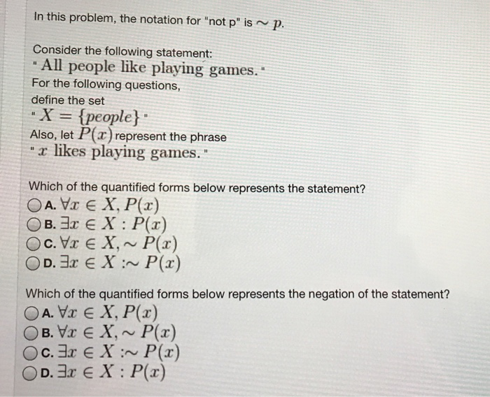 Solved In this problem, the notation for "not p" isp. | Chegg.com