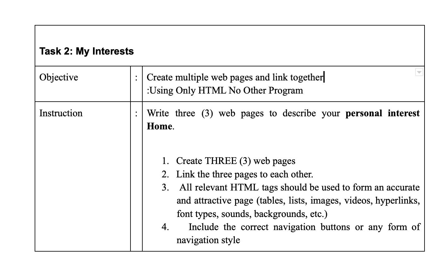 Solved Task 2: My Interests \begin{tabular}{|l|l|l|} \hline | Chegg.com