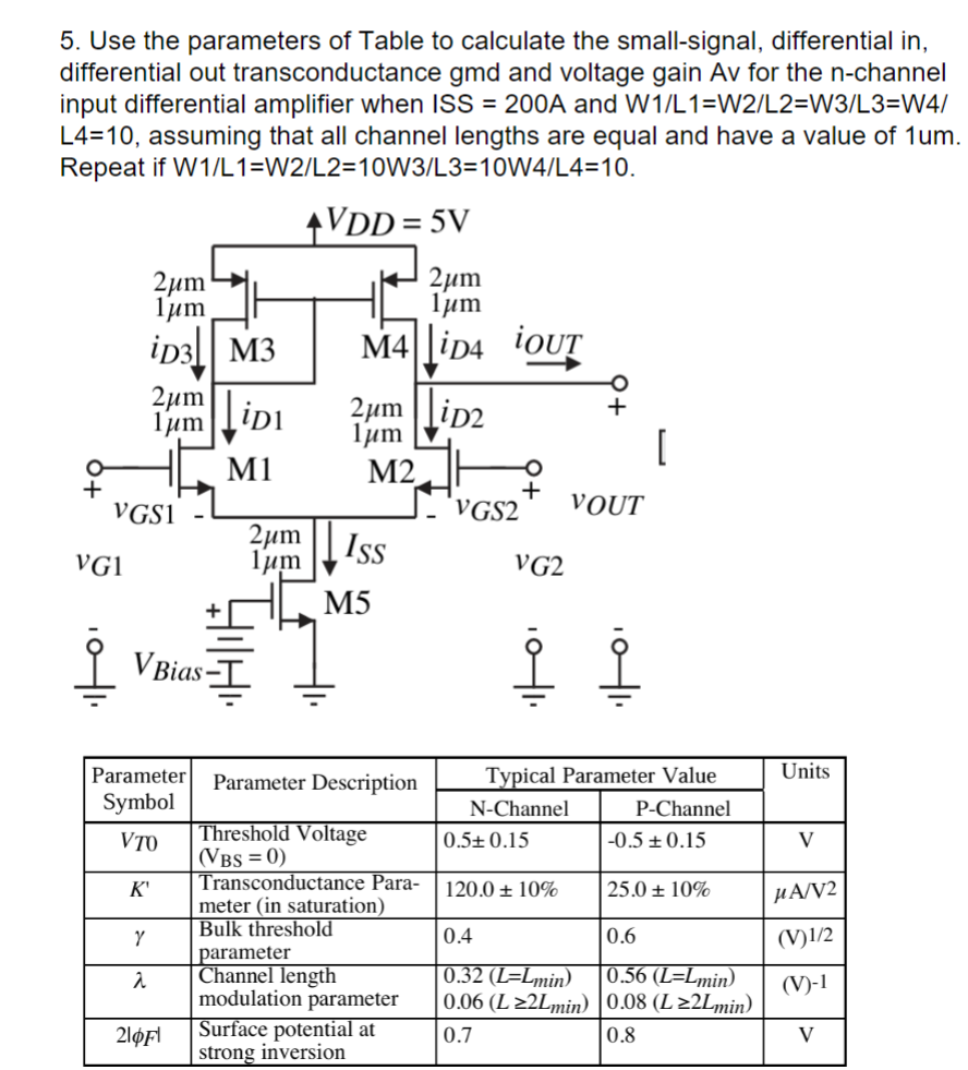 Solved Use the parameters of ﻿Table to ﻿calculate the | Chegg.com