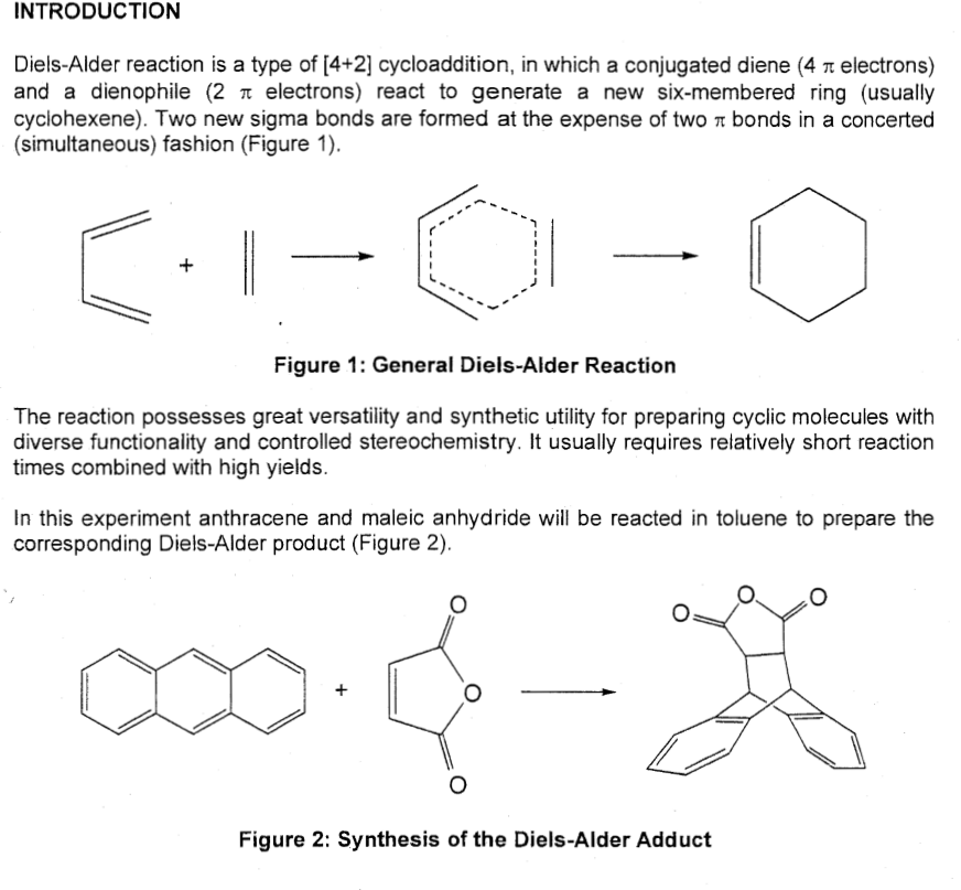 Solved INTRODUCTION Diels-Alder reaction is a type of [4+2] | Chegg.com