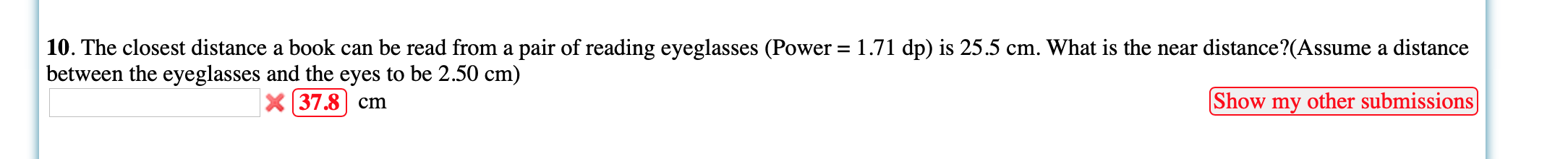 Solved 10. The closest distance a book can be read from a | Chegg.com