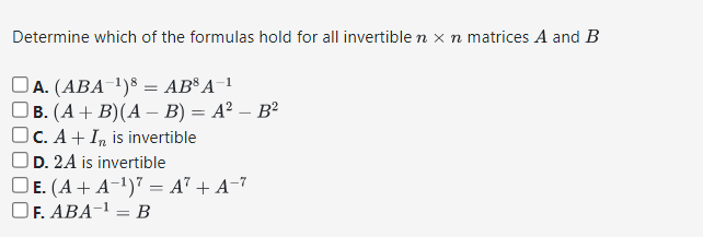 Solved Determine which of the formulas hold for all | Chegg.com
