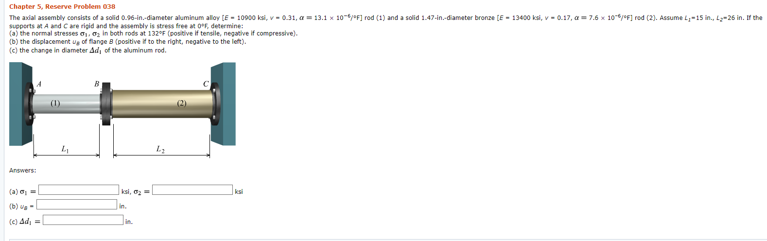 Solved Chapter 5, Reserve Problem 038 The axial assembly | Chegg.com