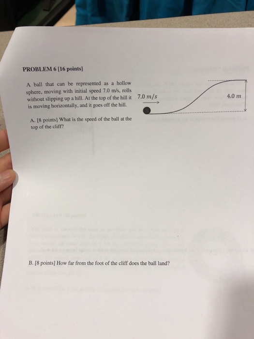 Solved PROBLEM 6 [16 points A ball that can be represented | Chegg.com