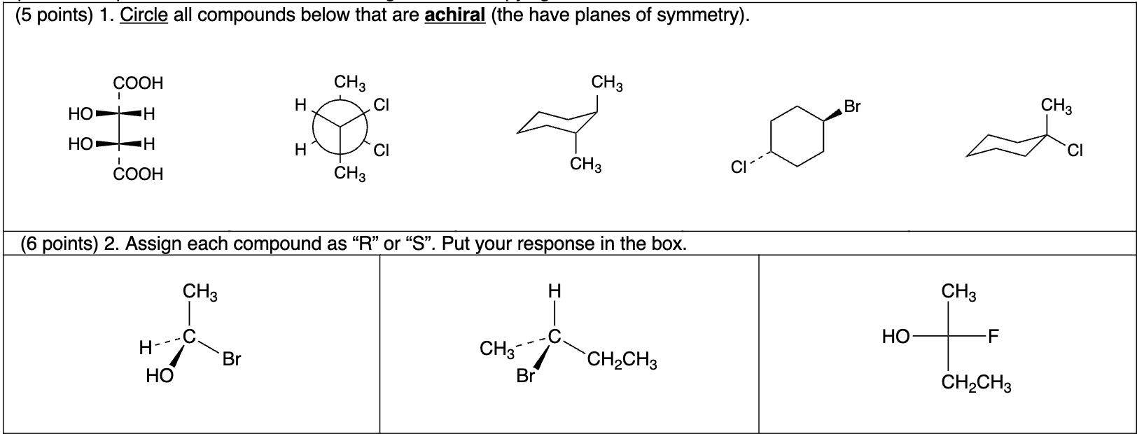 Solved (5 points) 1. Circle all compounds below that are | Chegg.com