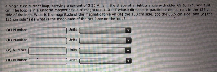 Solved A single-turn current loop, carrying a current of | Chegg.com