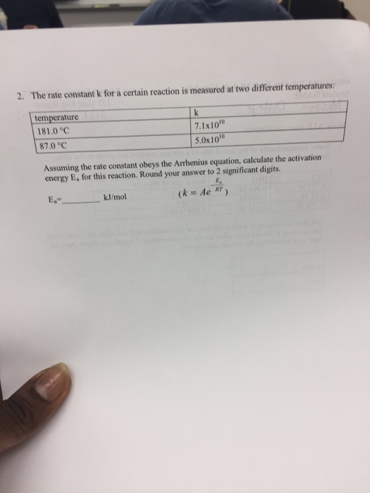 Solved The rate constant k for a certain reaction is | Chegg.com