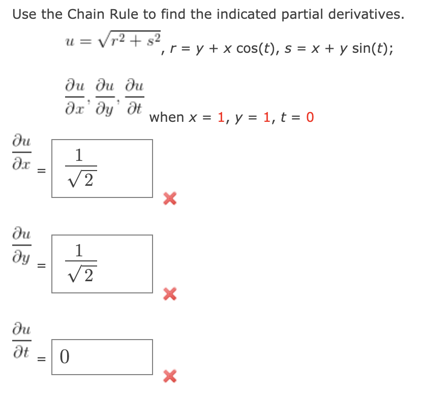 Solved Use the Chain Rule to find the indicated partial | Chegg.com